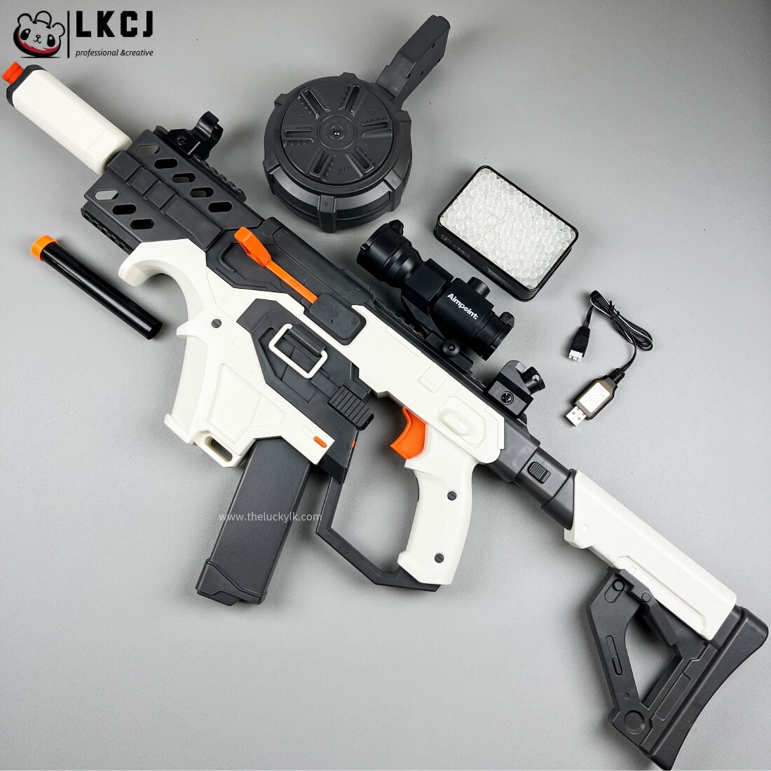 White Vector Gel Blaster With Big Drum – LKCJ